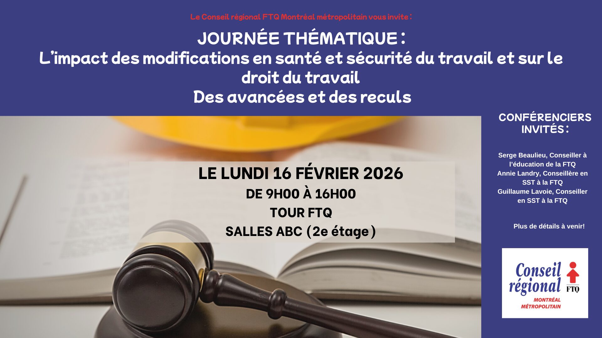 Journée thématique SST du CRFTQMM - Fédération des travailleurs et ...